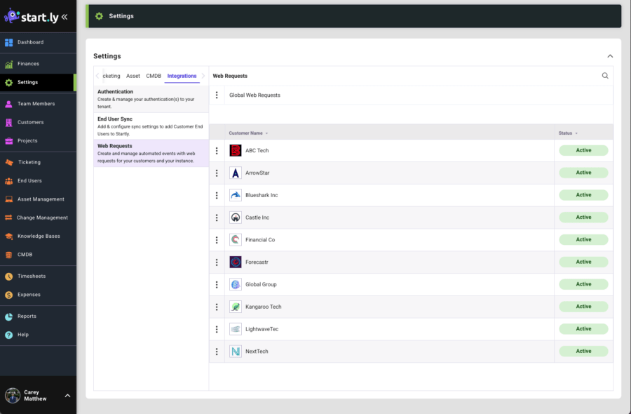 Web Requests » Startly Labs